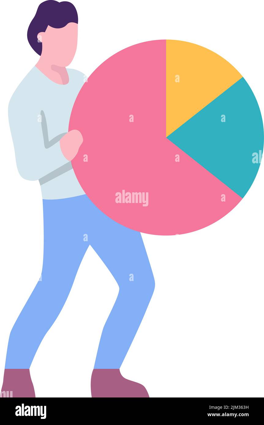 Man holding pie chart vector icon isolated Stock Vector Image & Art - Alamy