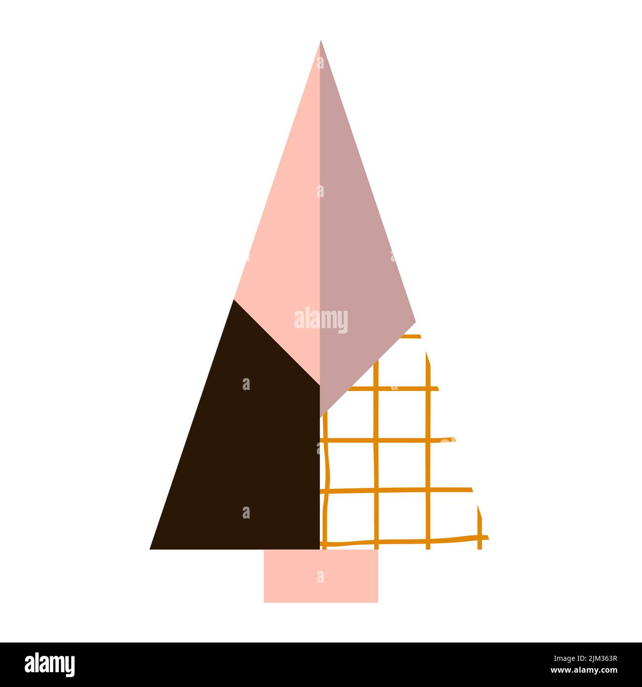 Vector cartoon triangular Christmas tree. Geometric fir tree isolated ...