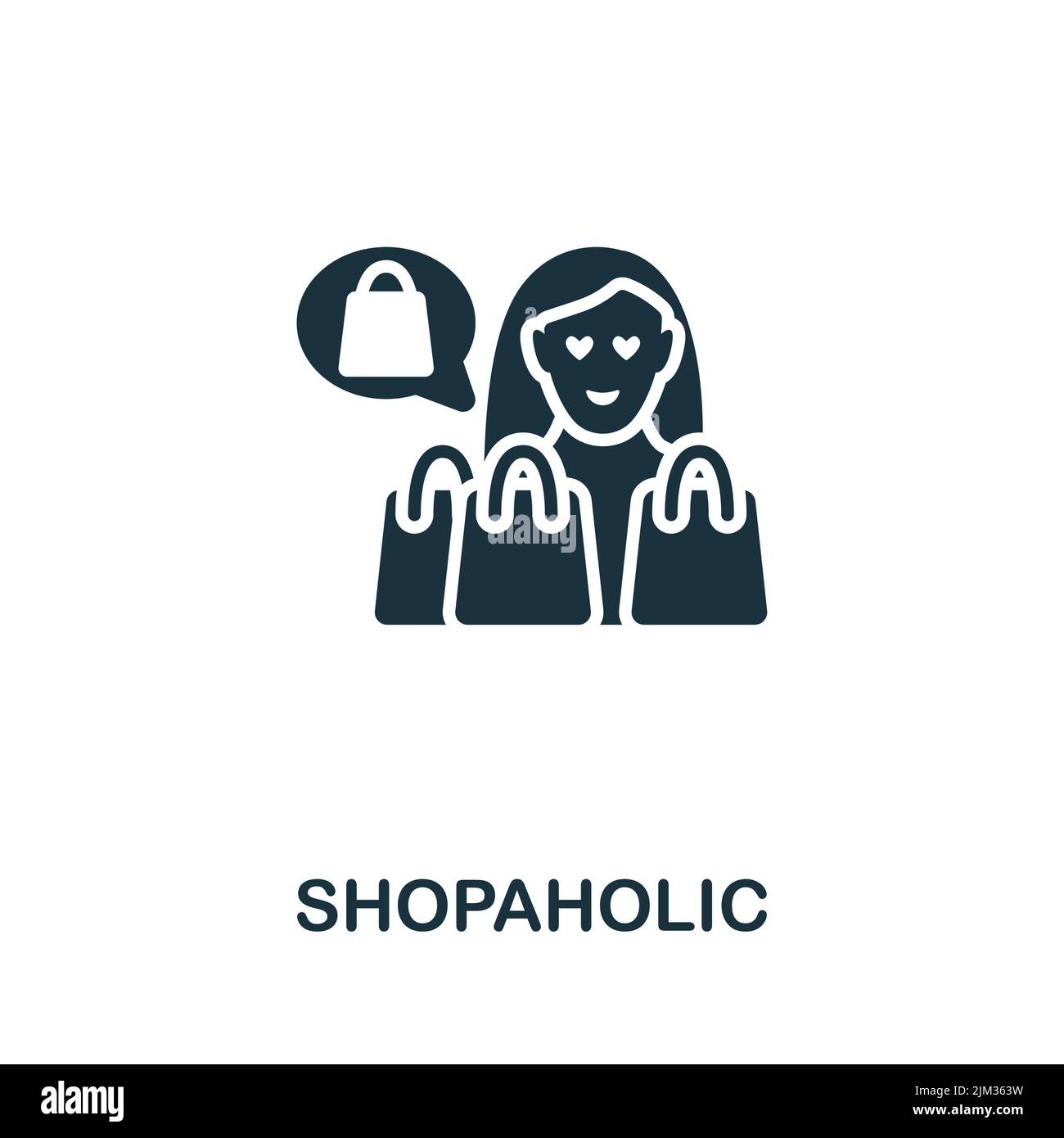 Shopaholic icon. Monochrome simple line Retail icon for templates, web ...