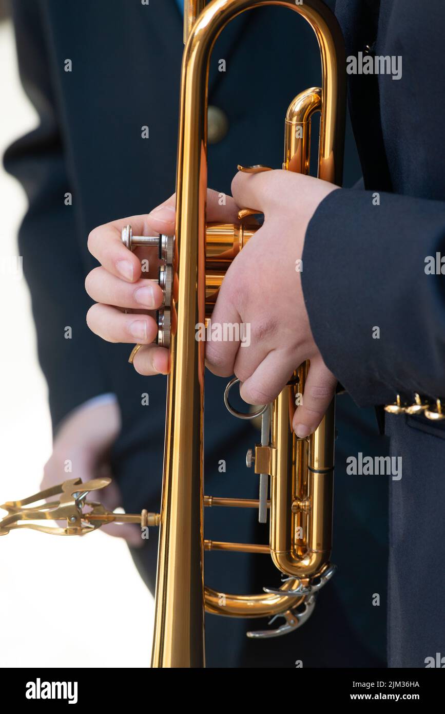 Hands and trumpet hi-res stock photography and images - Alamy