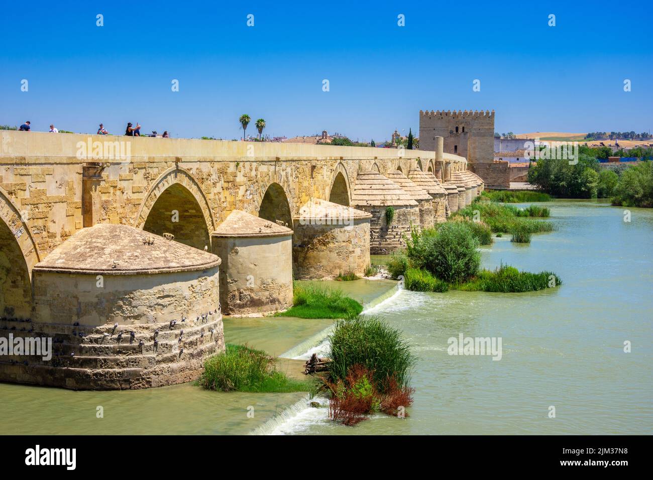 Cordoba, Spain. Roman Bridge on Guadalquivir river and The Great Mosque ...