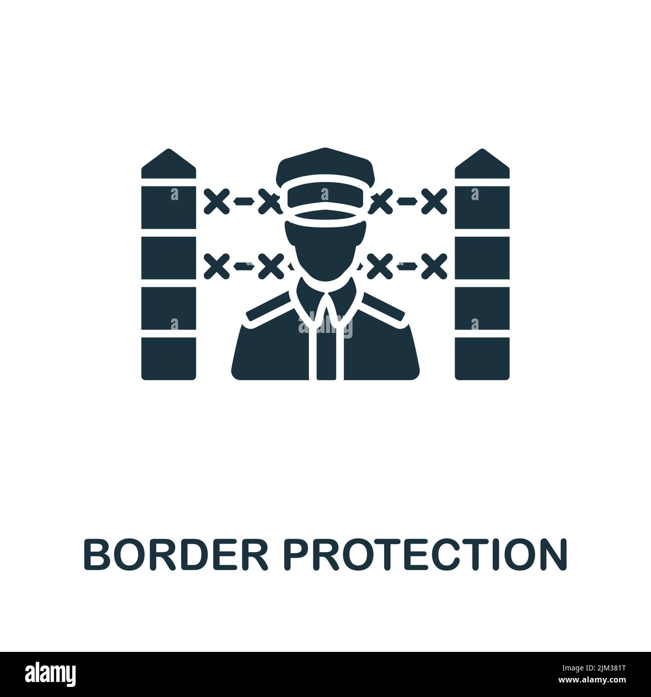 Border Protection icon. Monochrome simple line Shipping icon for ...