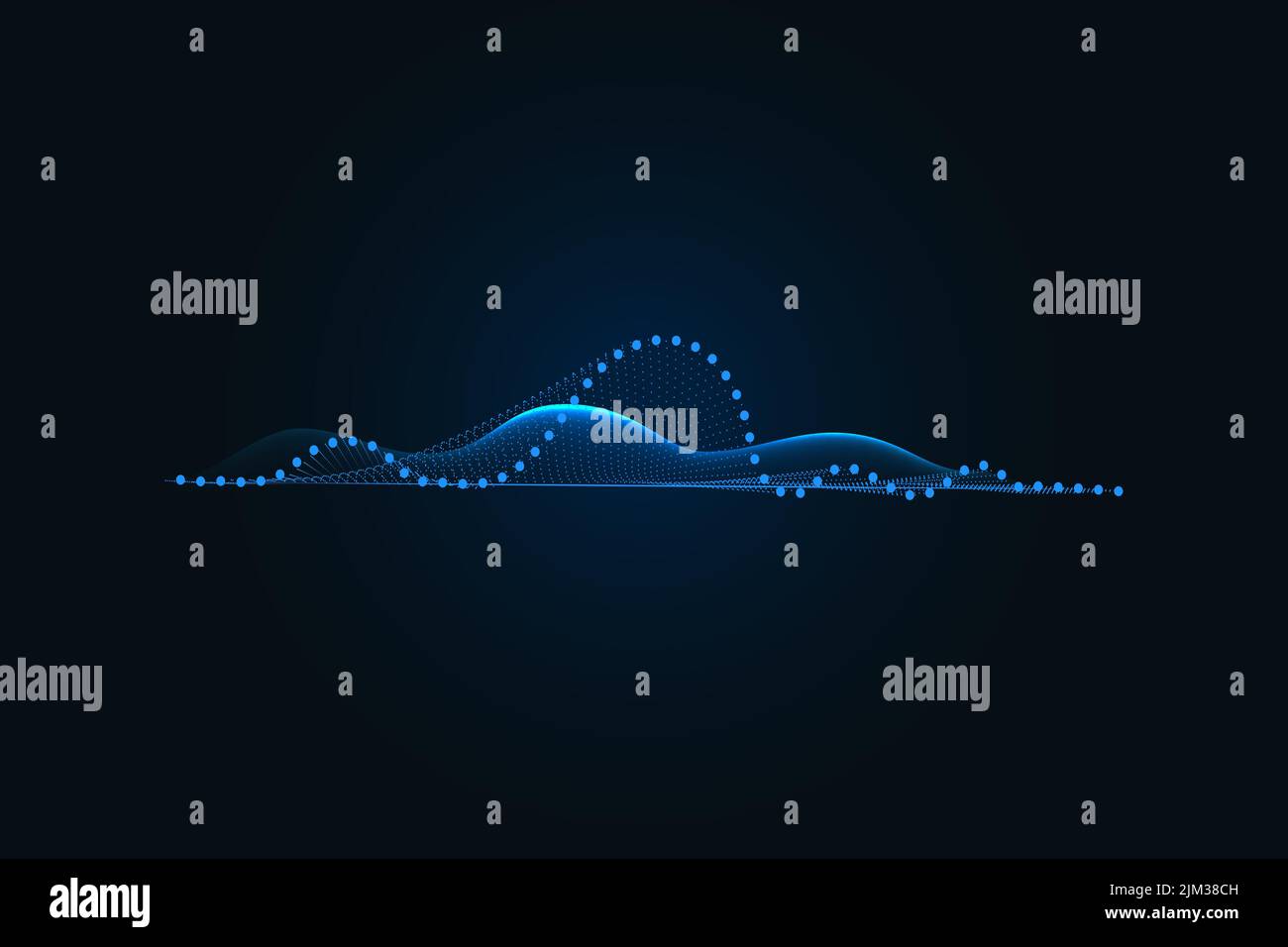 Abstract blue digital equalizer indicators. Sound wave illustration on ...