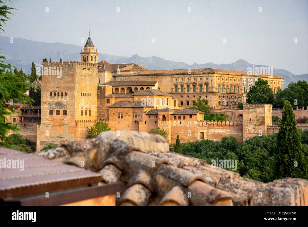 Ancient Alhambra palace in Granada old town, Spain Stock Photo - Alamy
