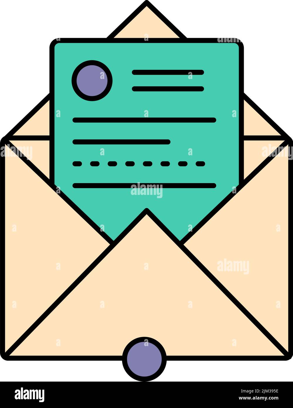 Open letter envelop vector mail newsletter icon Stock Vector Image ...