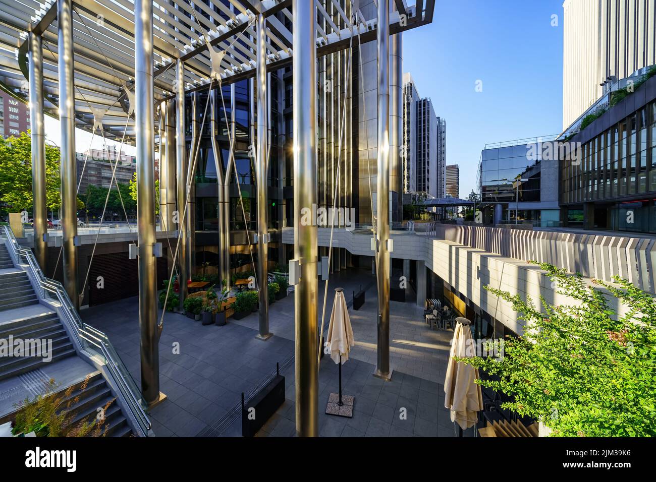 Ground floor of the office buildings in the center of Madrid, financial ...