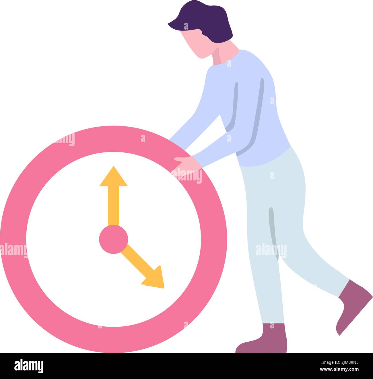 Man with clock vector deadline flat icon Stock Vector Image & Art - Alamy