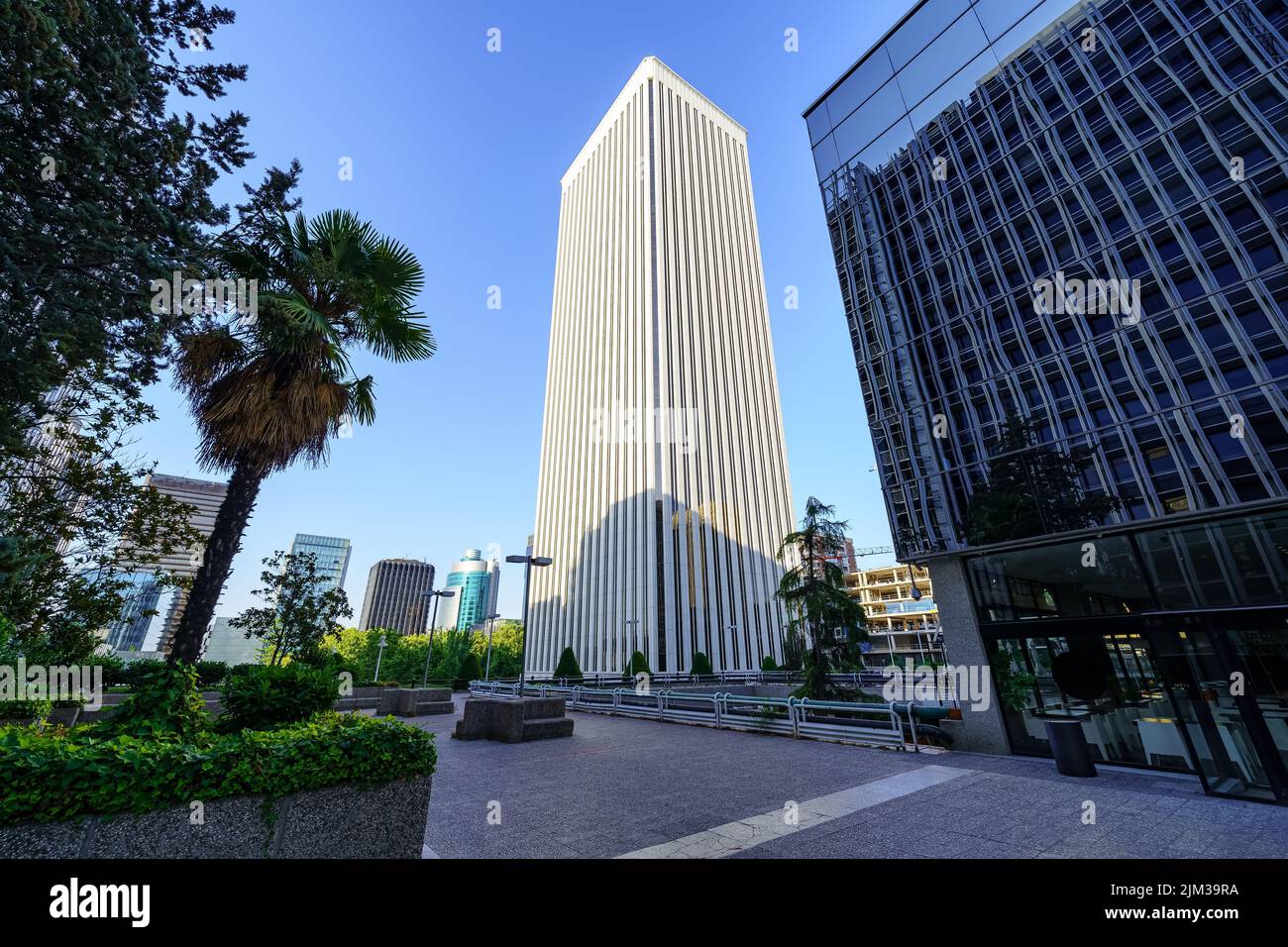 Financial district of the city of Madrid with high-rise buildings ...