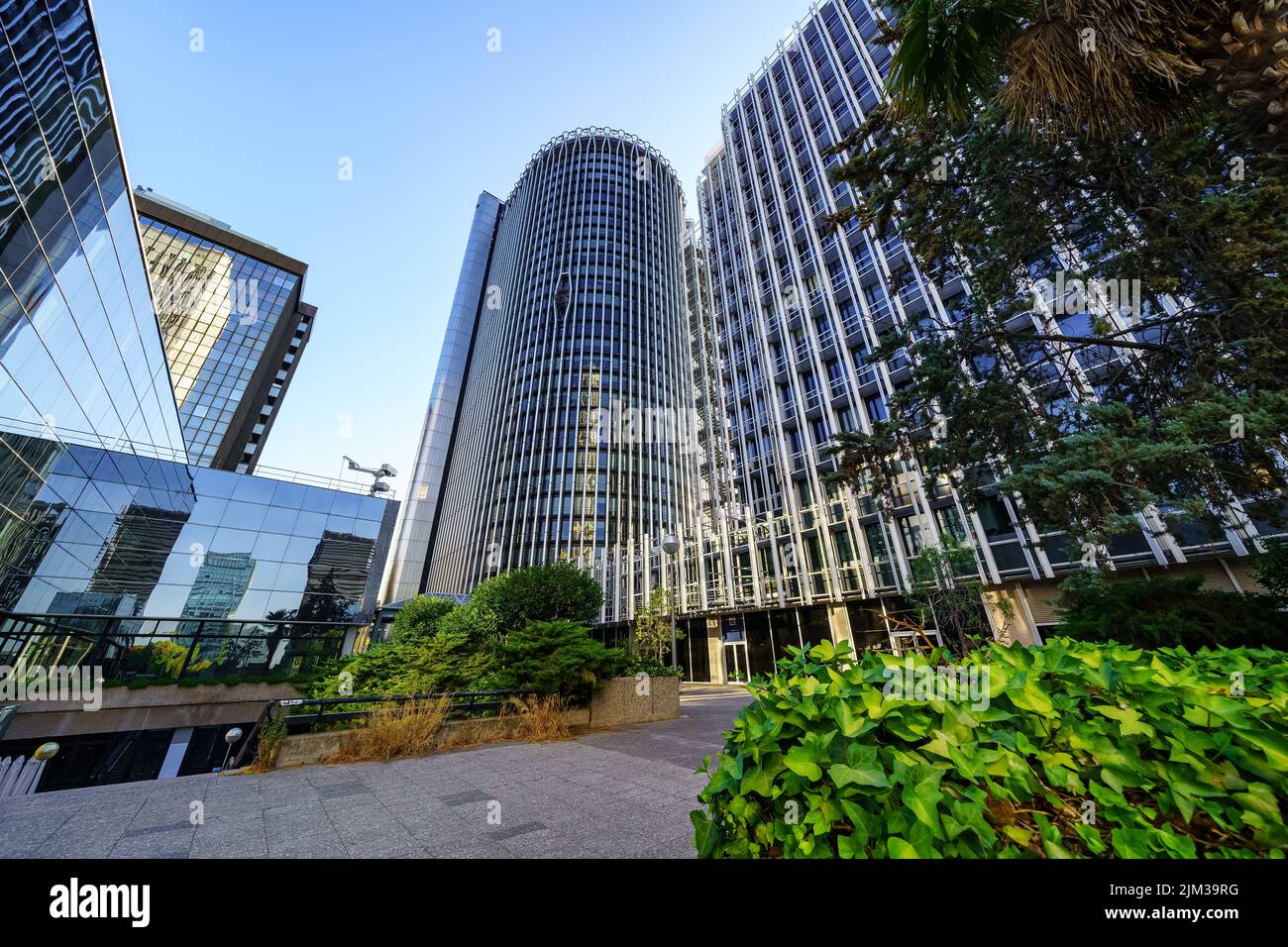 Financial district of the city of Madrid with high-rise buildings ...