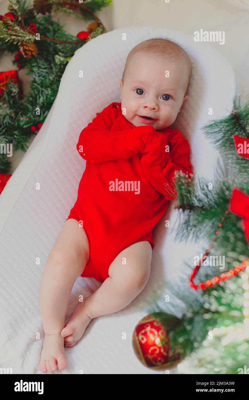Baby in a cocoon new year . An article about the new year. An article ...