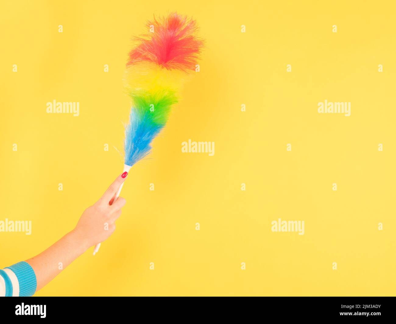 quality home cleaning hand duster copy space Stock Photo - Alamy