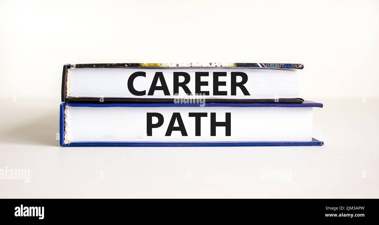 Career path symbol. Concept words Career path on books on a beautiful ...
