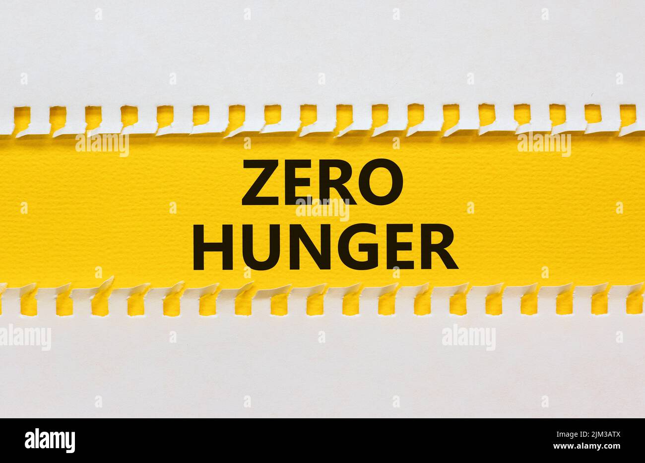 Zero hunger symbol. Concept words Zero hunger on yellow paper on a ...