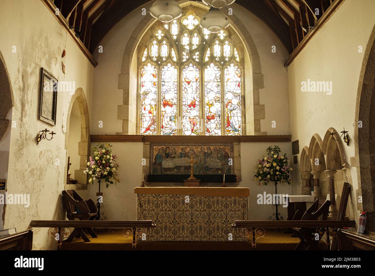 Interior of St Crewenna (CHURCH OF SAINT CREWEN), Crowan, Cornwall ...