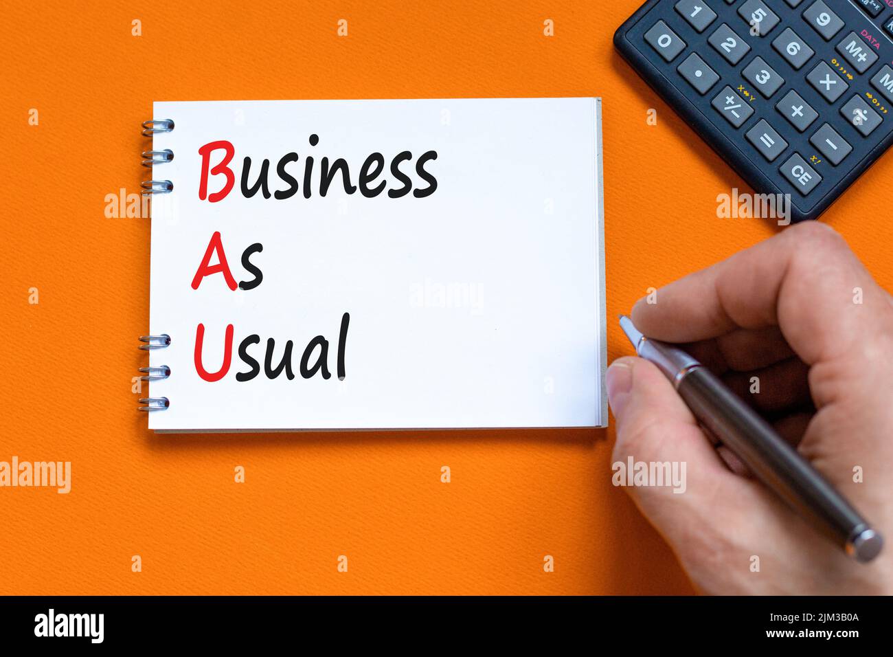 BAU business as usual symbol. Concept words BAU business as usual on ...