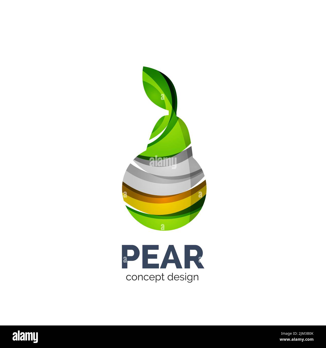 Vector creative abstract pear fruit logo created with waves Stock ...