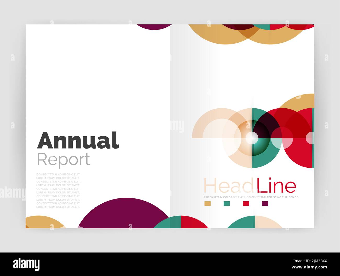 Transparent circle composition on business annual report flyer. Vector ...