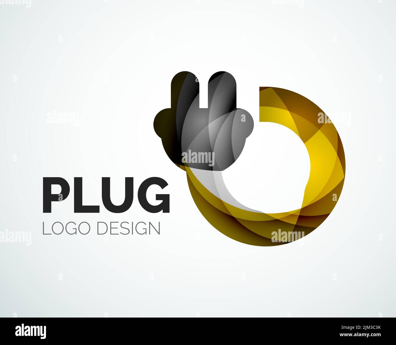 Abstract company logo design elemnet - plug icon Stock Vector Image ...