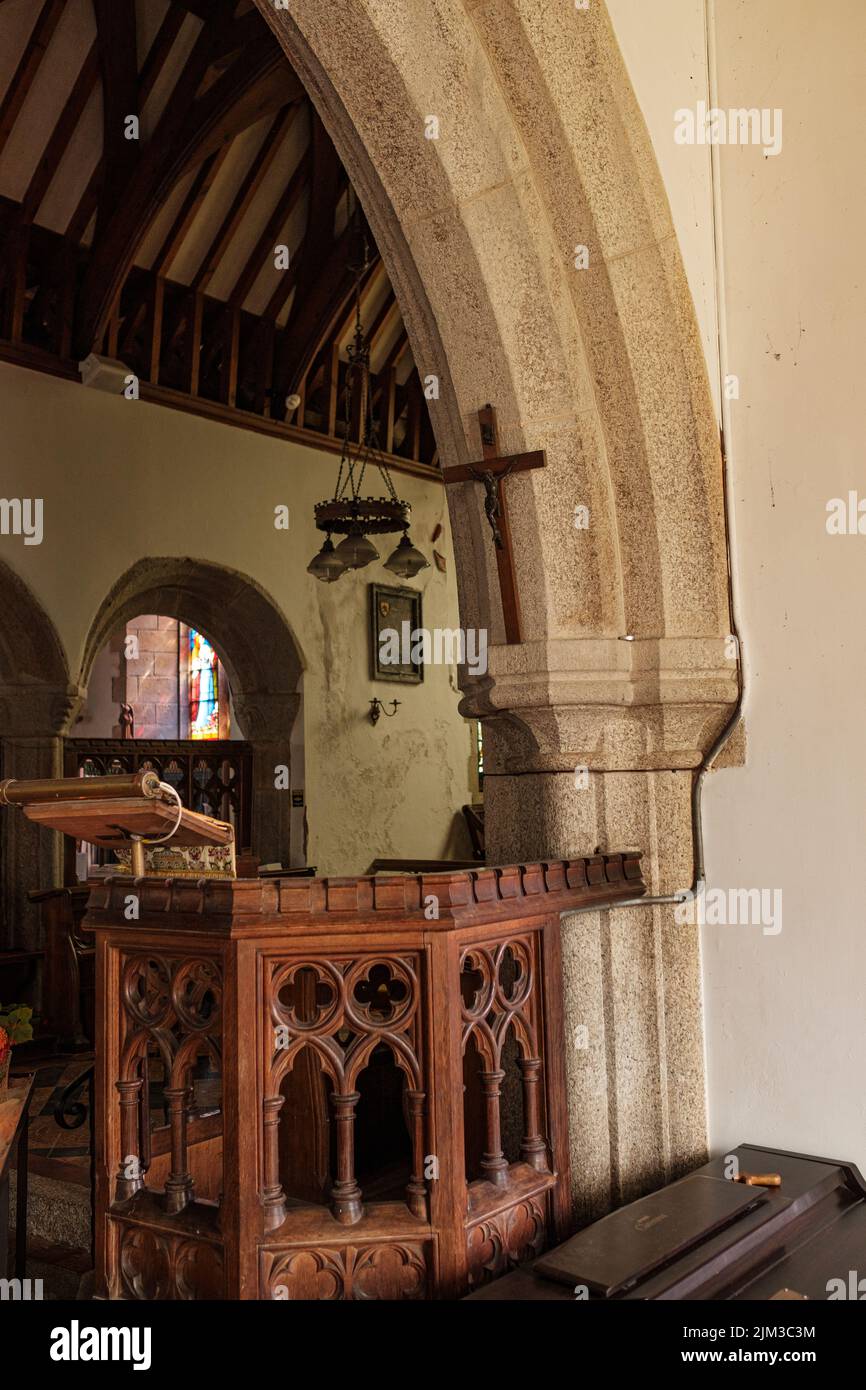 Interior of St Crewenna (CHURCH OF SAINT CREWEN), Crowan, Cornwall ...