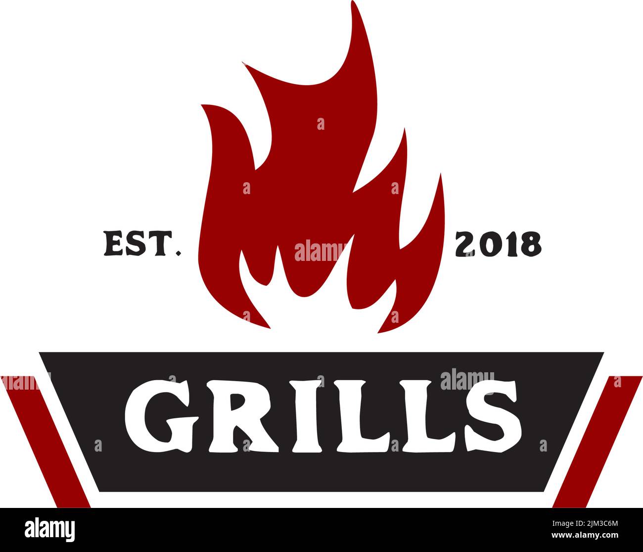 Grills barbeque restaurant logo design inspiration vector template ...
