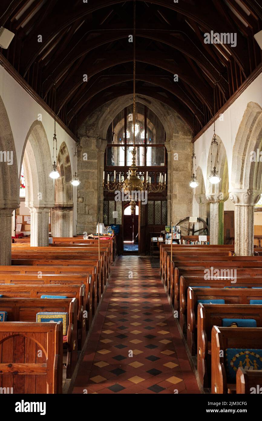 Interior of St Crewenna (CHURCH OF SAINT CREWEN), Crowan, Cornwall ...