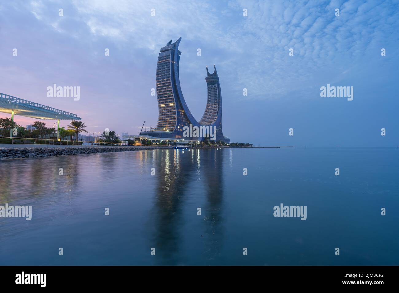 Katara Twin Tower Hotel, Lusail Marina Park Doha, Qatar Stock Photo - Alamy