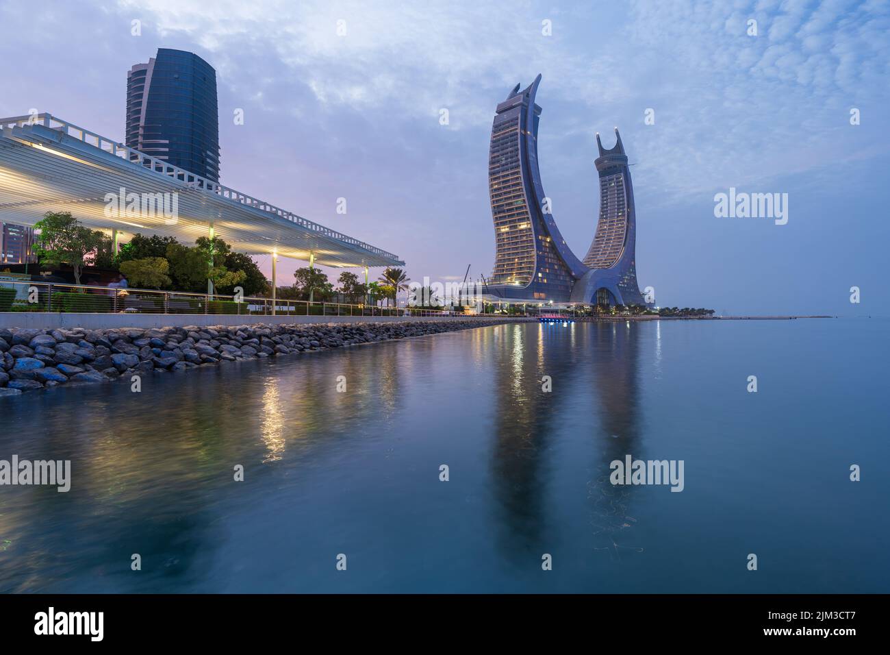 Katara Twin Tower Hotel, Lusail Marina Park Doha, Qatar Stock Photo - Alamy
