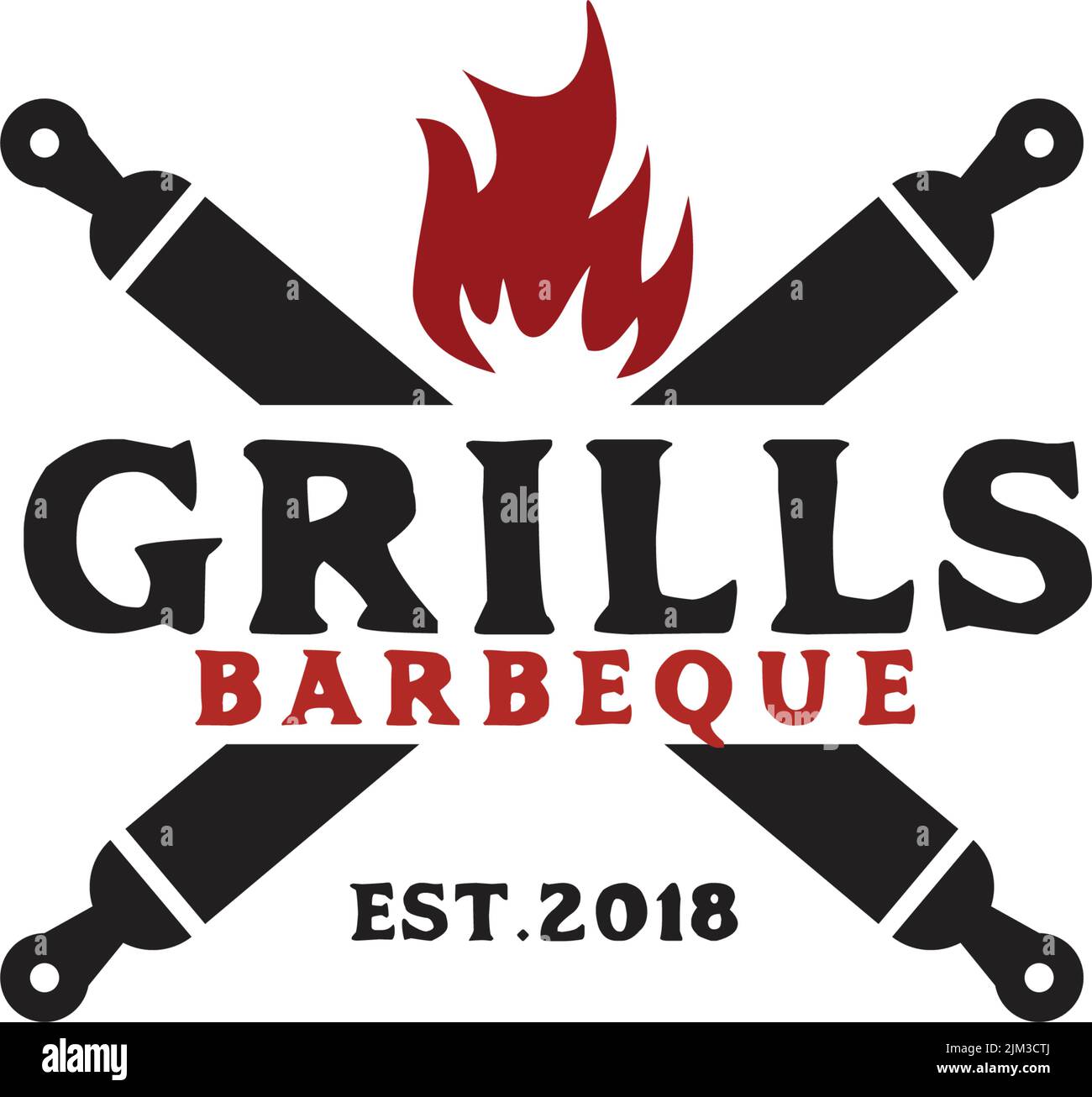 Grills barbeque restaurant logo design inspiration vector template ...