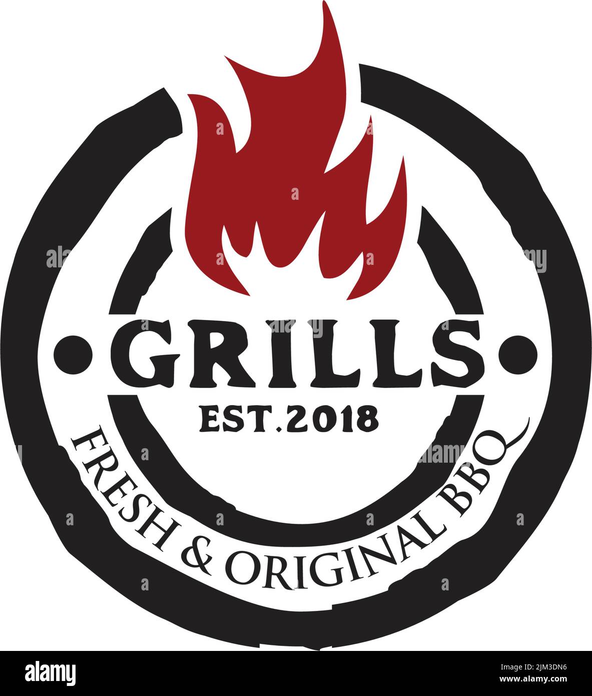 Grills barbeque restaurant logo design inspiration vector template ...