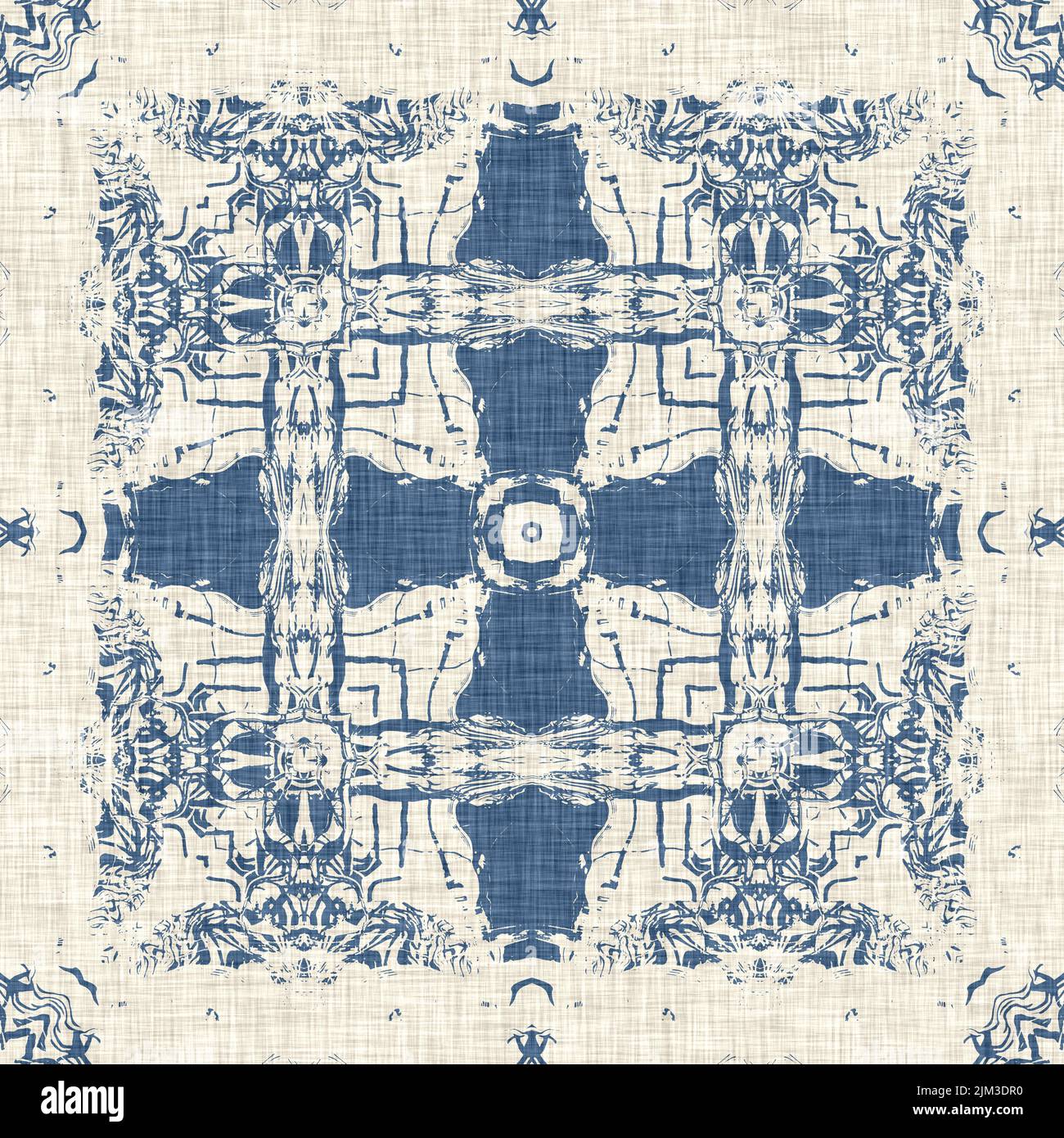 French blue quilt printed fabric pattern for shabby chic home decor ...