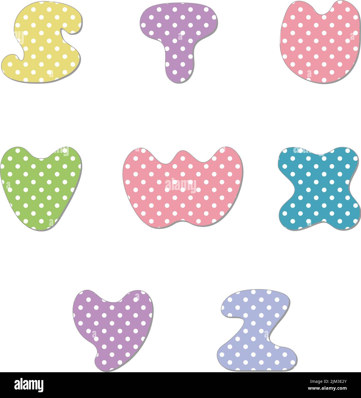 Polka dot alphabet.Pastel polka dots font. Hand drawn letter design for ...