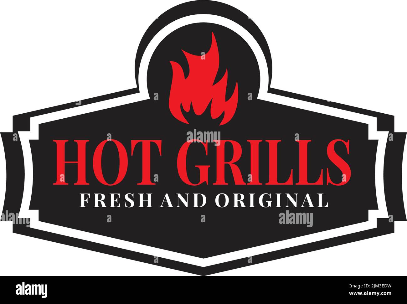 Grills barbeque restaurant logo design inspiration vector template ...