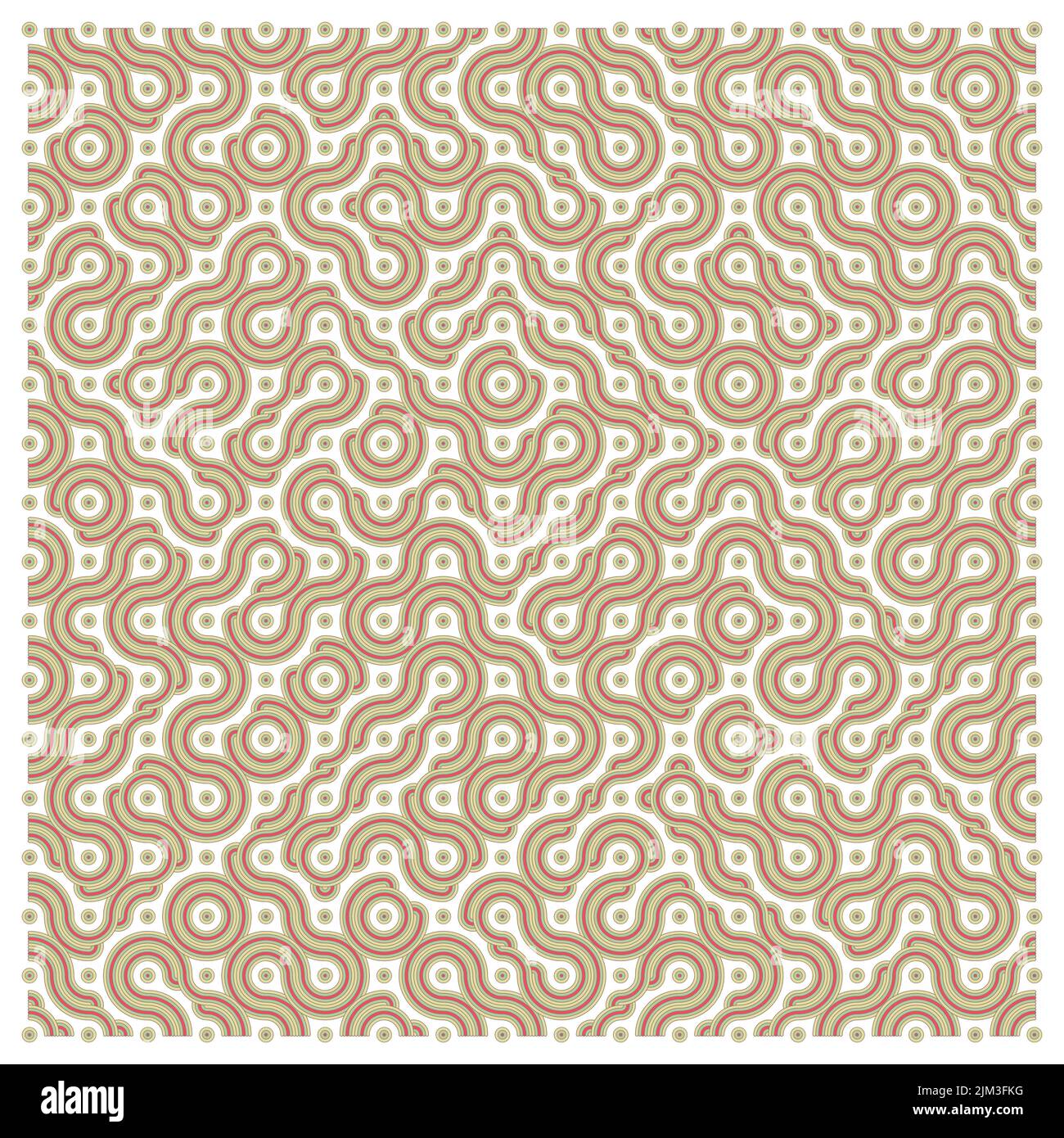 Random Color Rounded Truchet Tiling Illustration Stock Vector Image