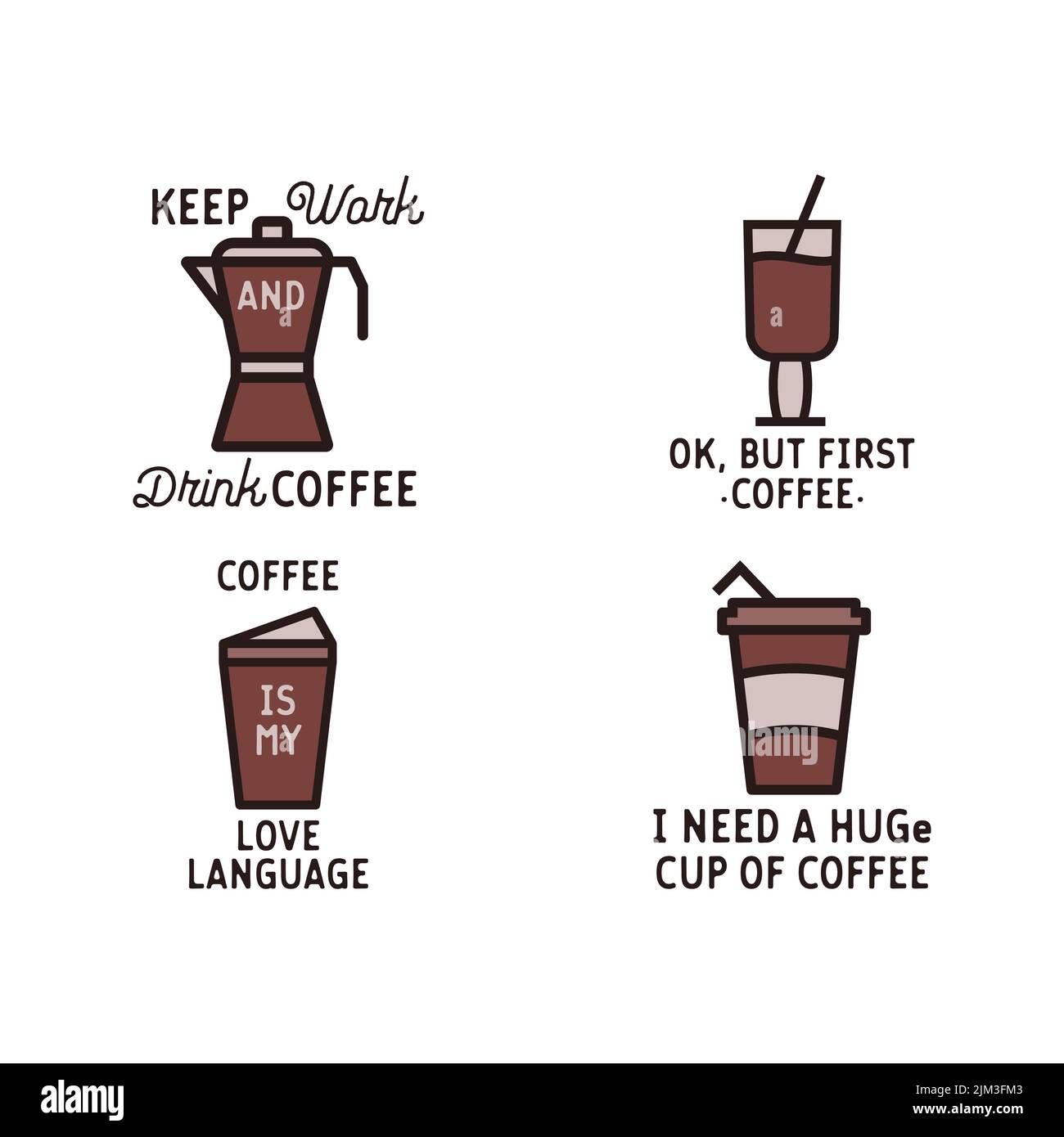 Vector set of coffee logos and labels illustration. Retro badges with ...