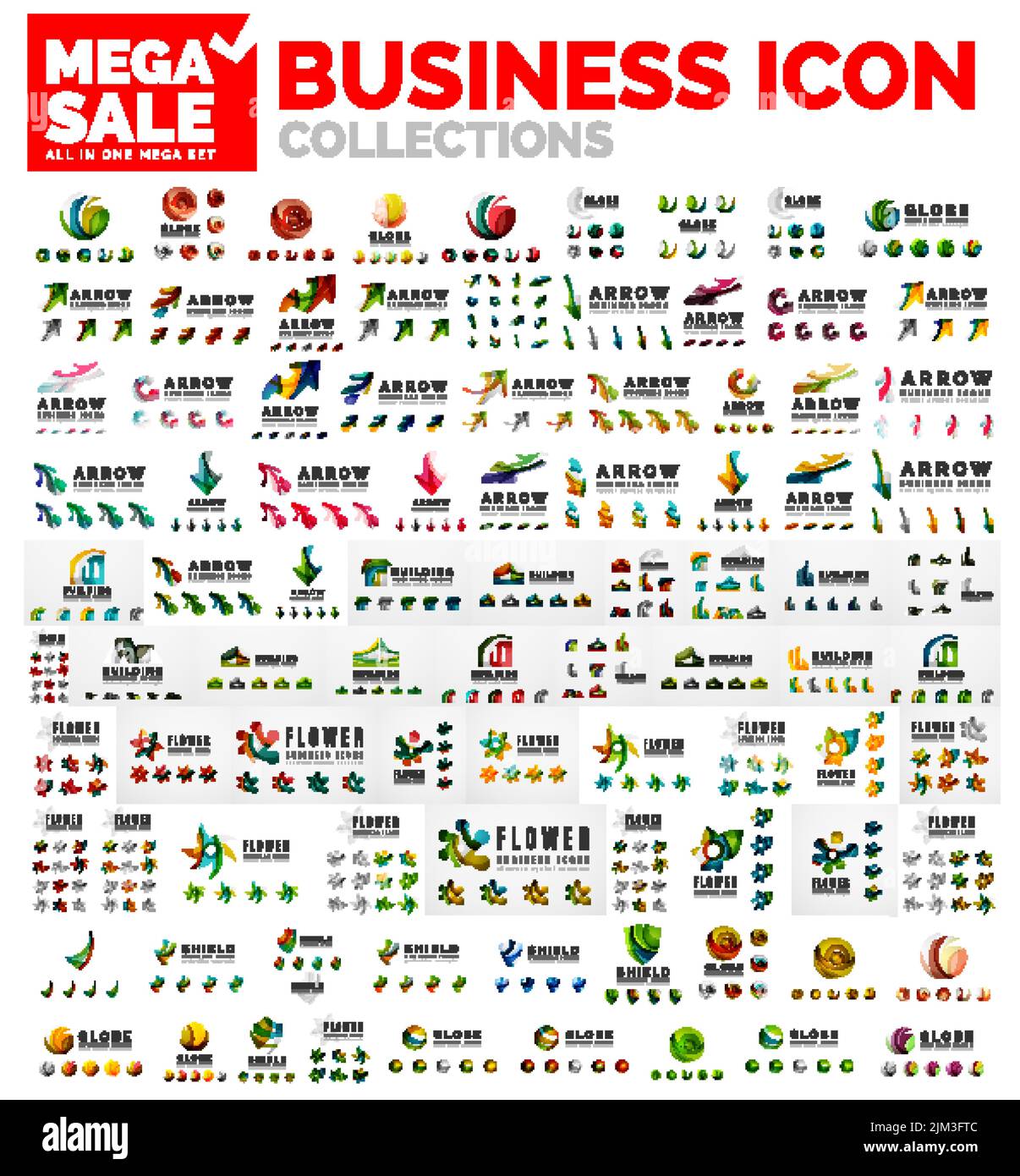 Logo mega collection, abstract geometric business icon set. Vector ...