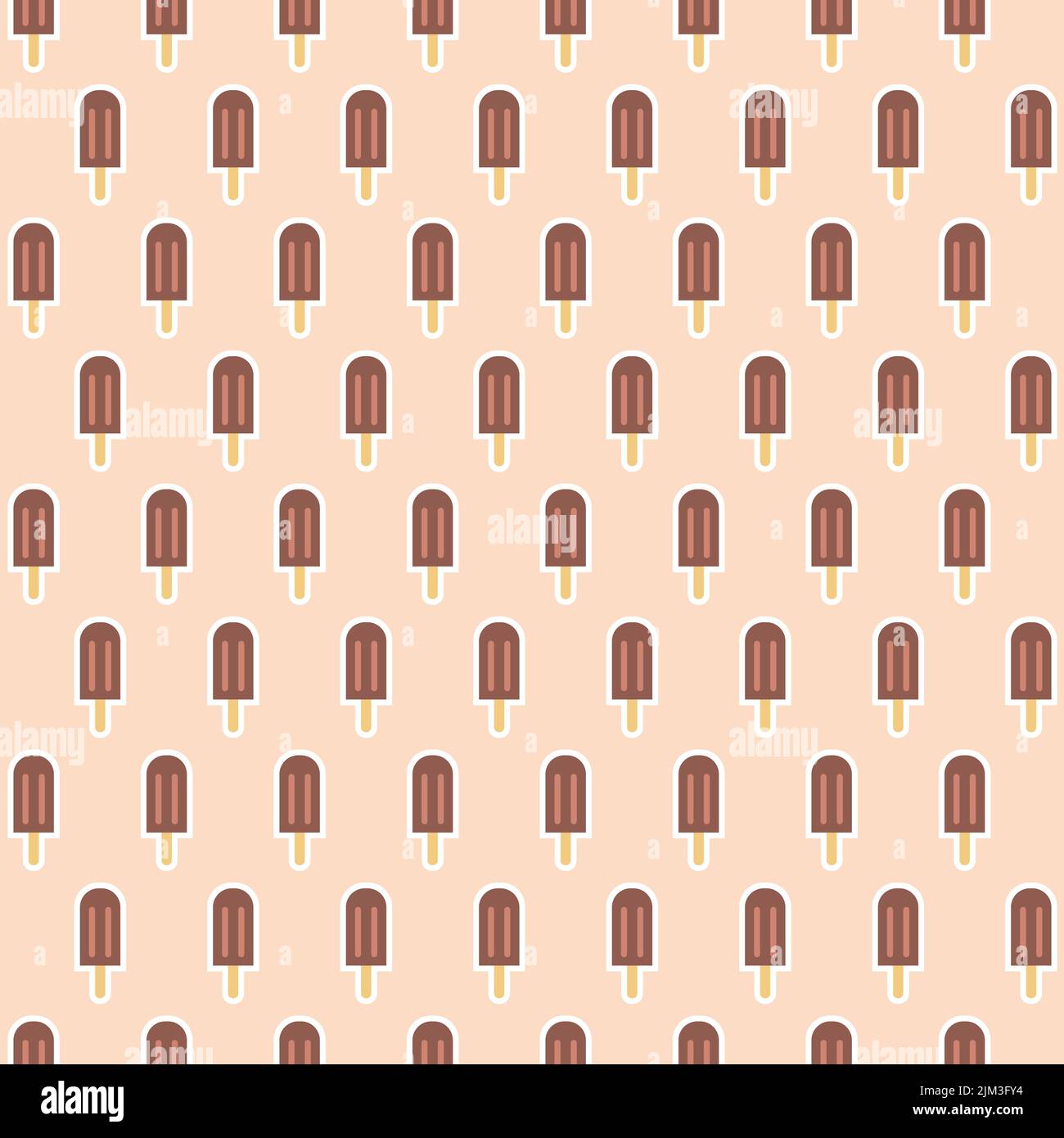 Chocolate ice cream on a stick brown beige seamless pattern for textile ...