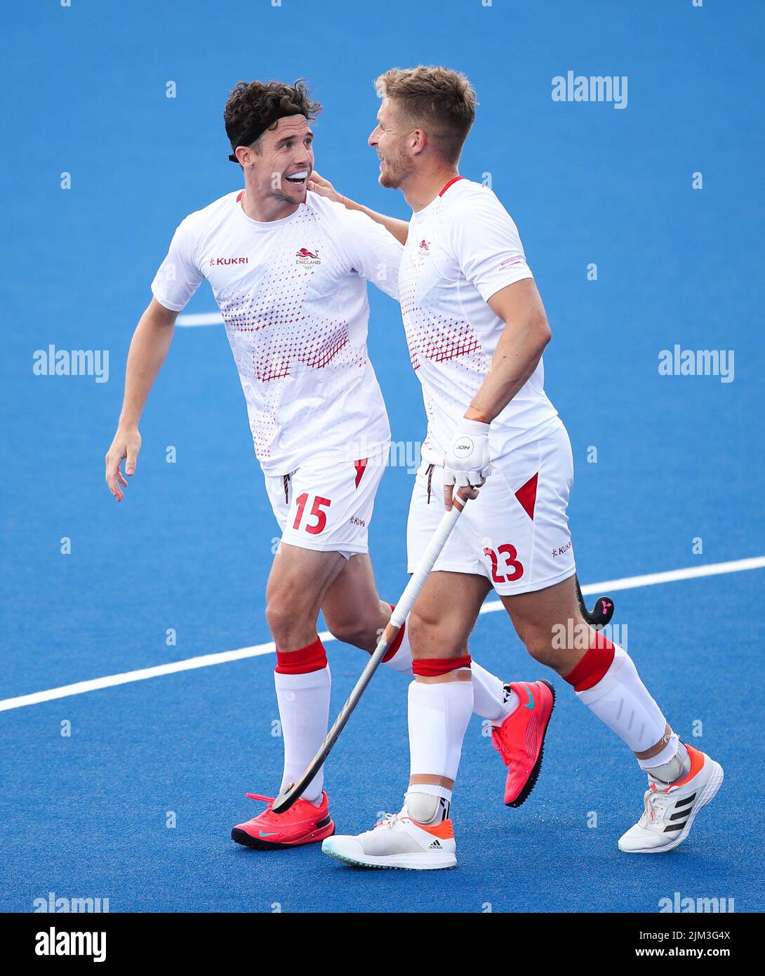 England's Phillip Roper (left) and celebrates scoring their side's ...