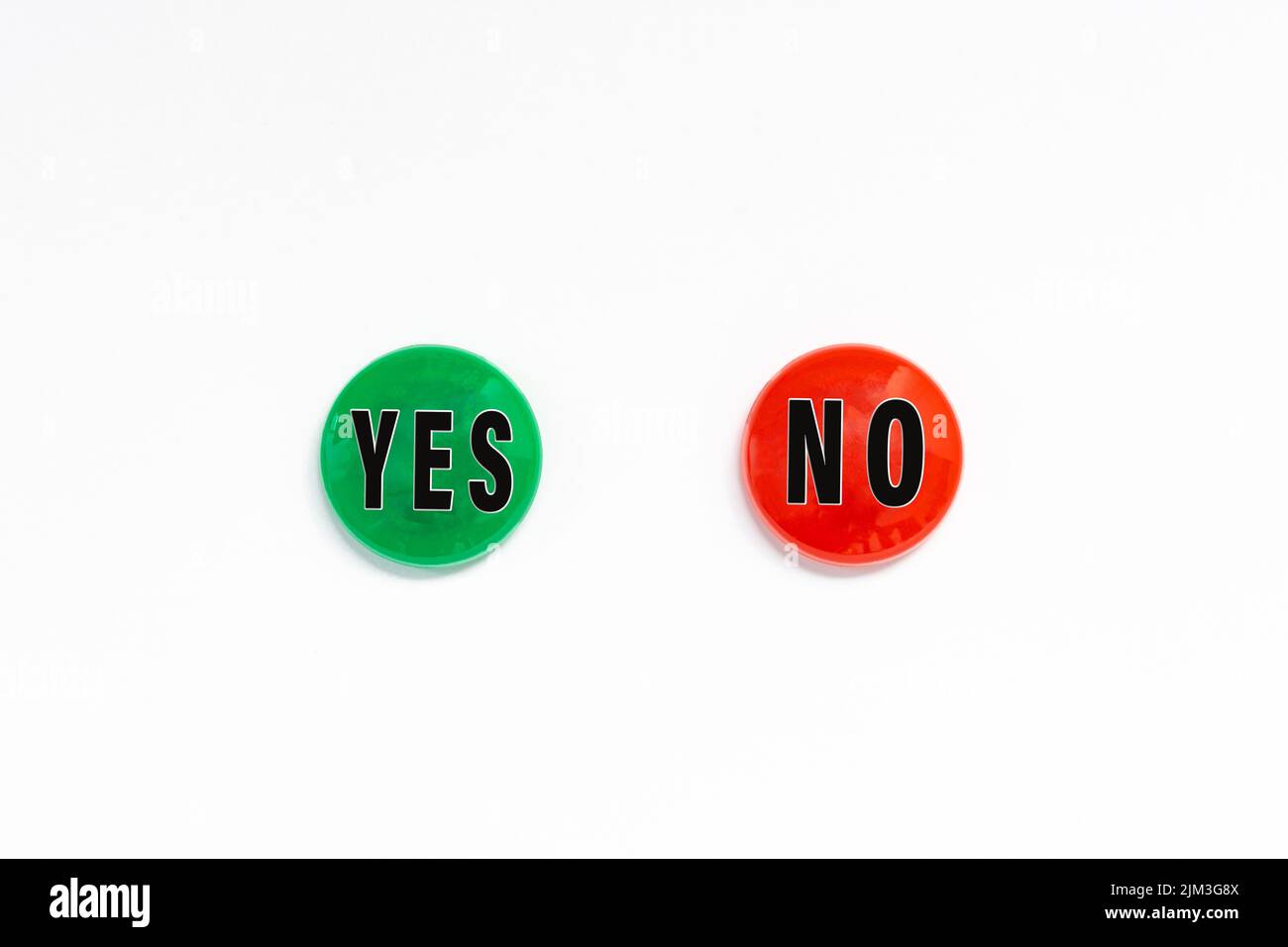 Yes No text on colored button against white background. Answer and ...