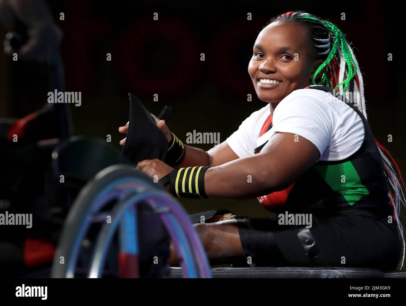 Kenya’s Hellen Wawira Kariuki celebrates making a lift in the Women’s ...