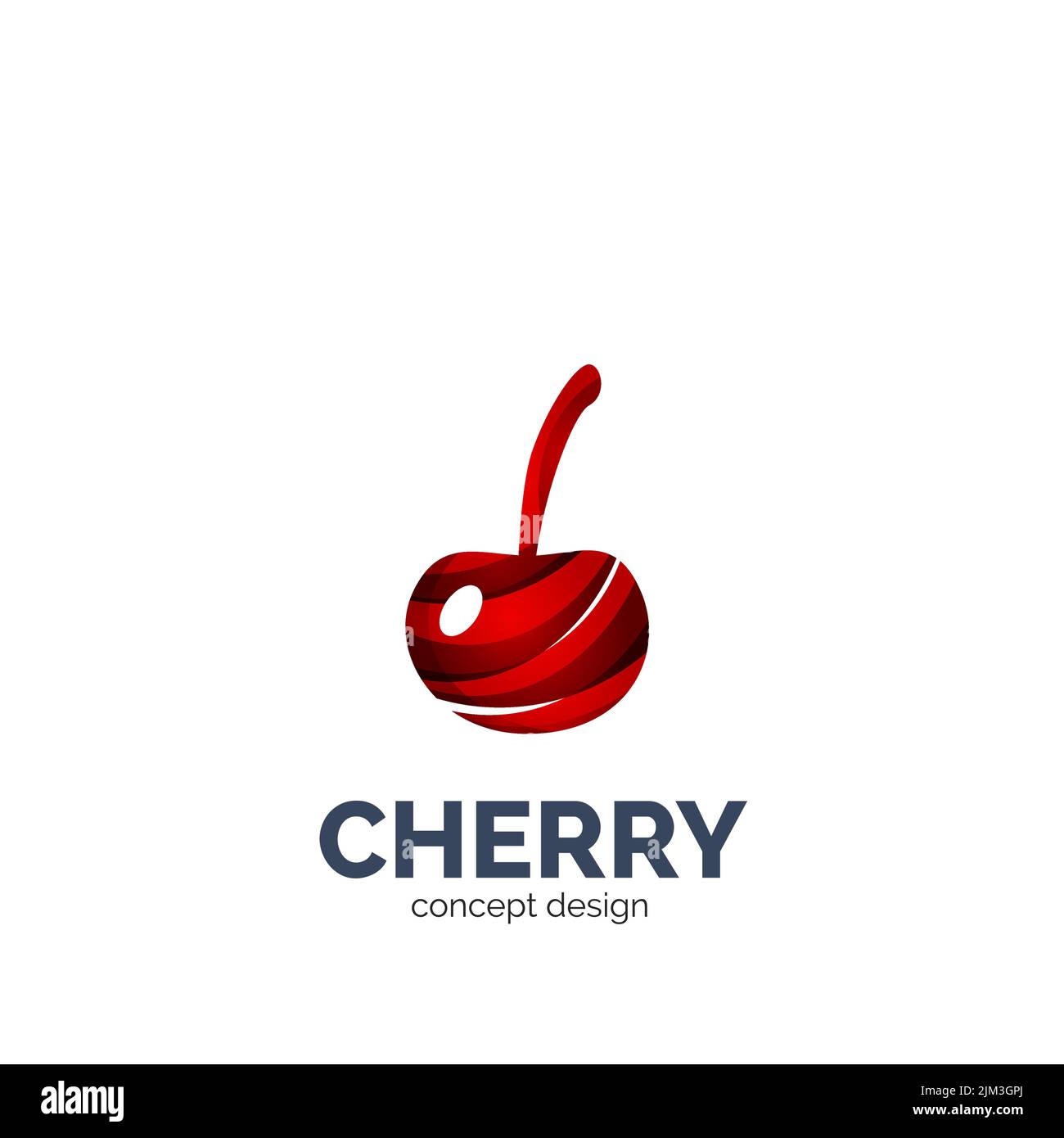 Vector creative abstract cherry fruit logo created with waves Stock ...