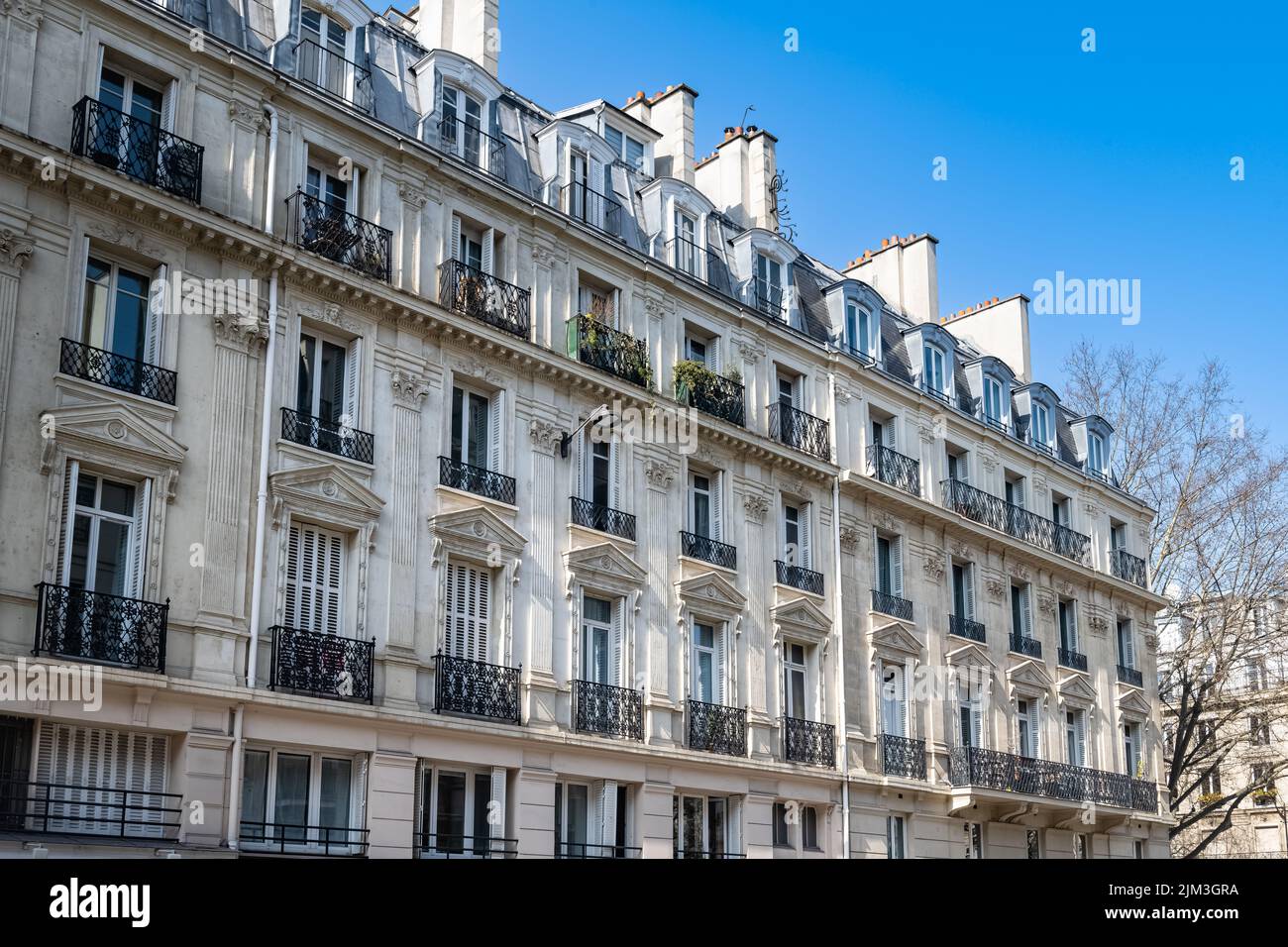 Paris, luxury parisian facade in the 6e arrondissement, a chic district ...