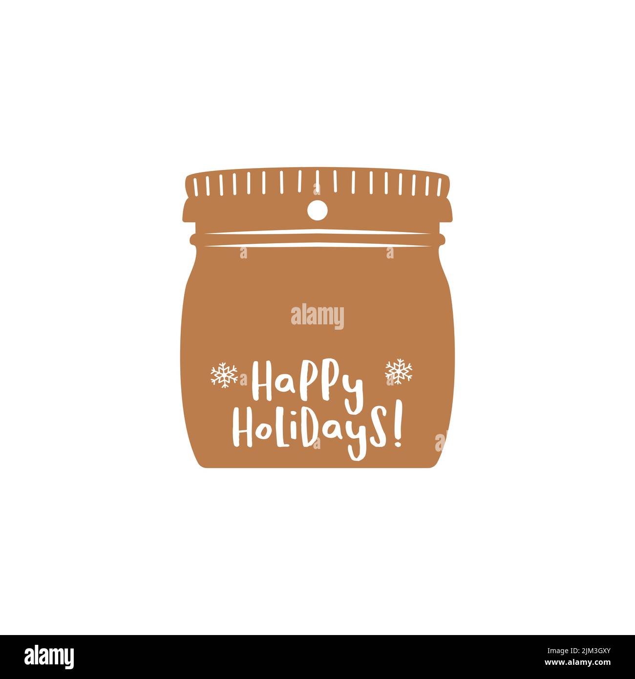 Christmas Gift Tag in the form of Jar Happy Holidays Quote. Xmas Label ...
