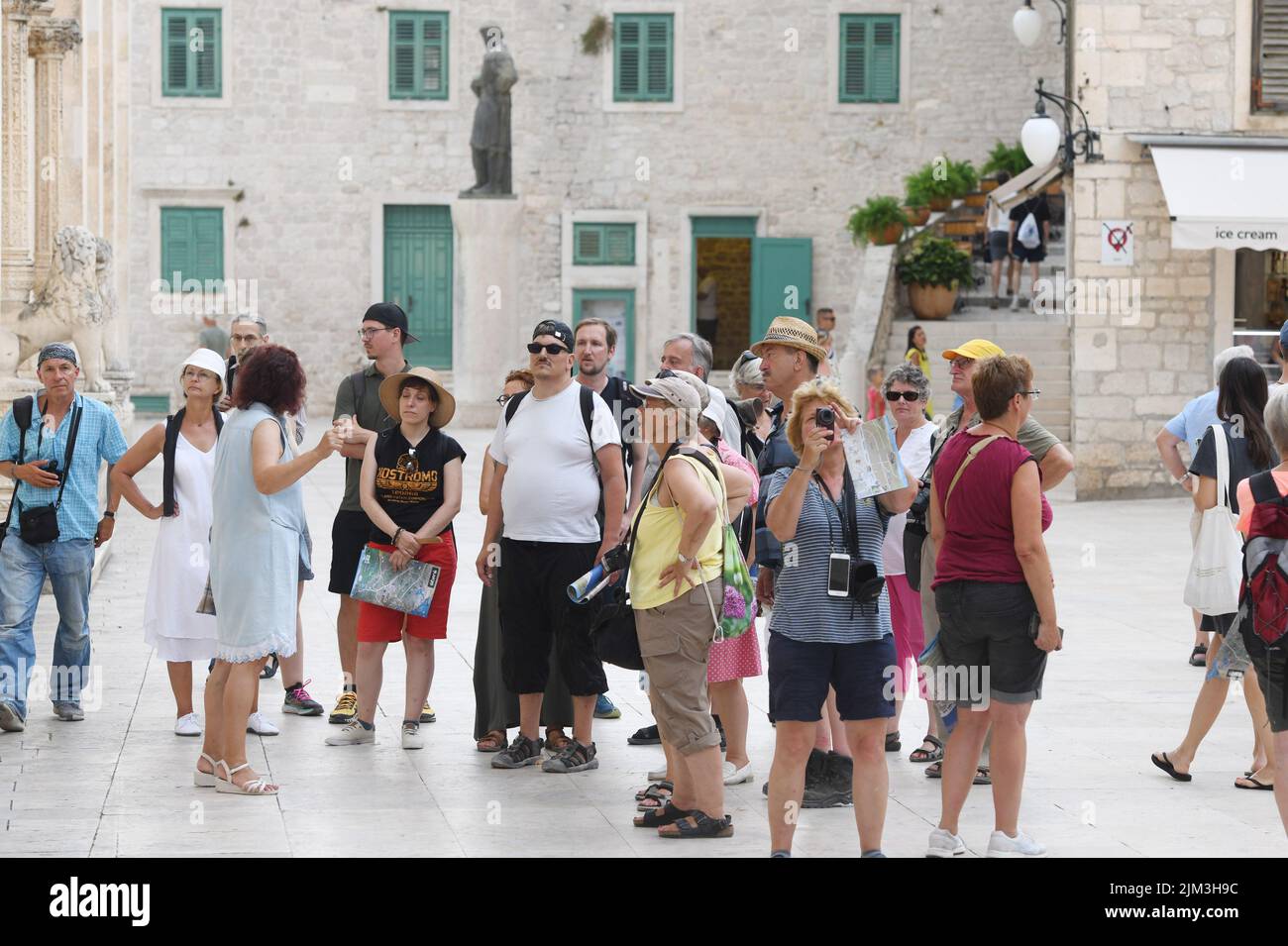 Sibenik, Croatia, 4th August 2022, A large number of tourists visiting ...
