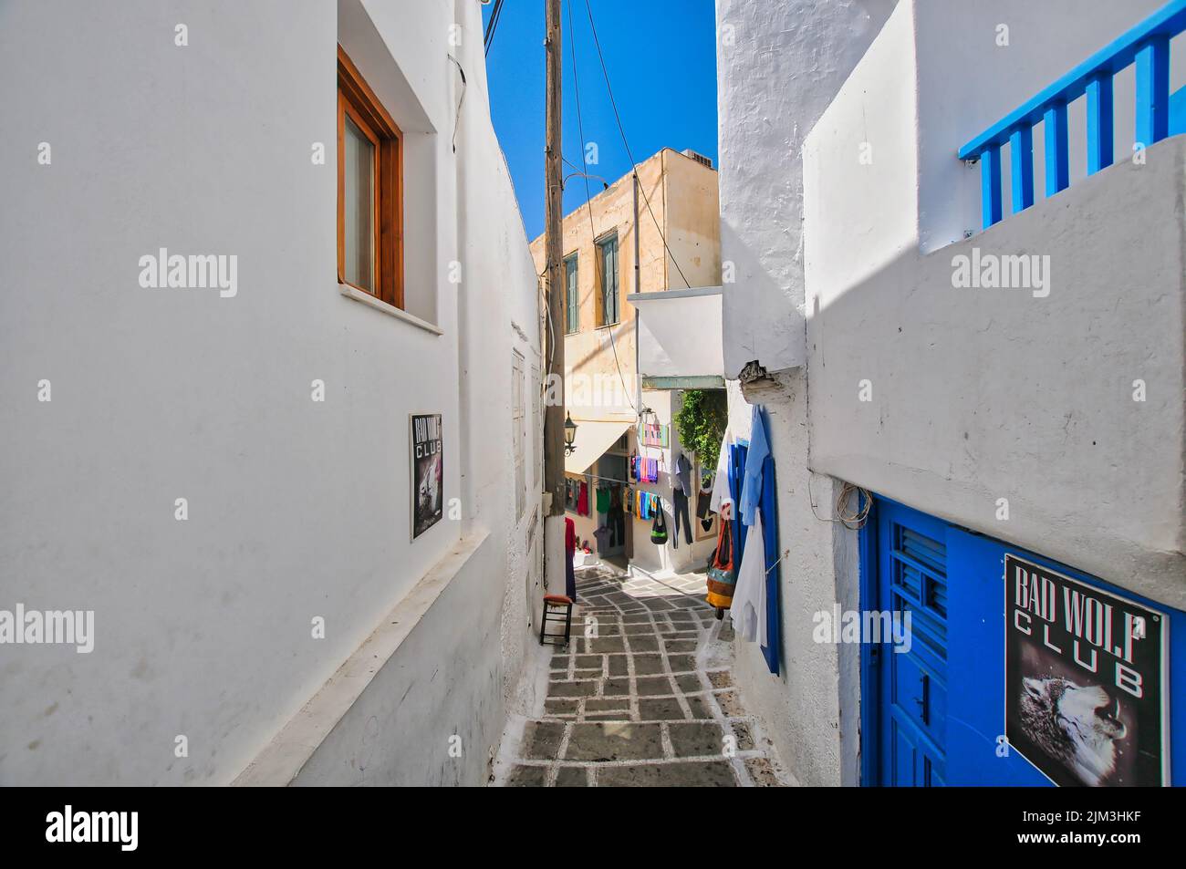 Ios, Greece. December 28, 2010: The beautiful village of Chora in Ios ...