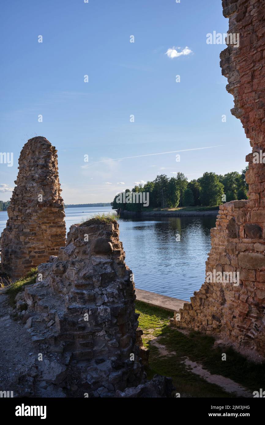 The Koknese medieval castle ruins, Koknese, Latvia Stock Photo - Alamy