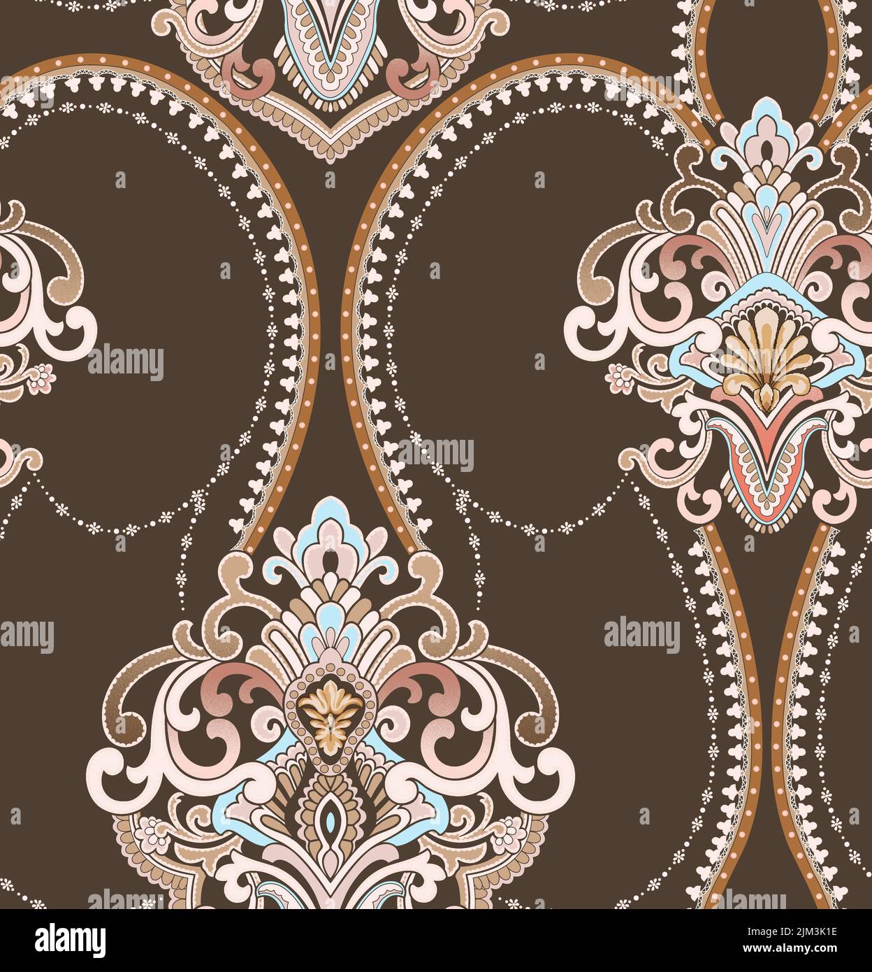 A 2D illustration of a beautiful brown seamless pattern design with ...