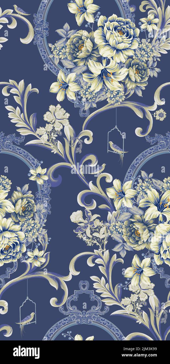 A beautiful seamless pattern in baroque style Stock Photo - Alamy