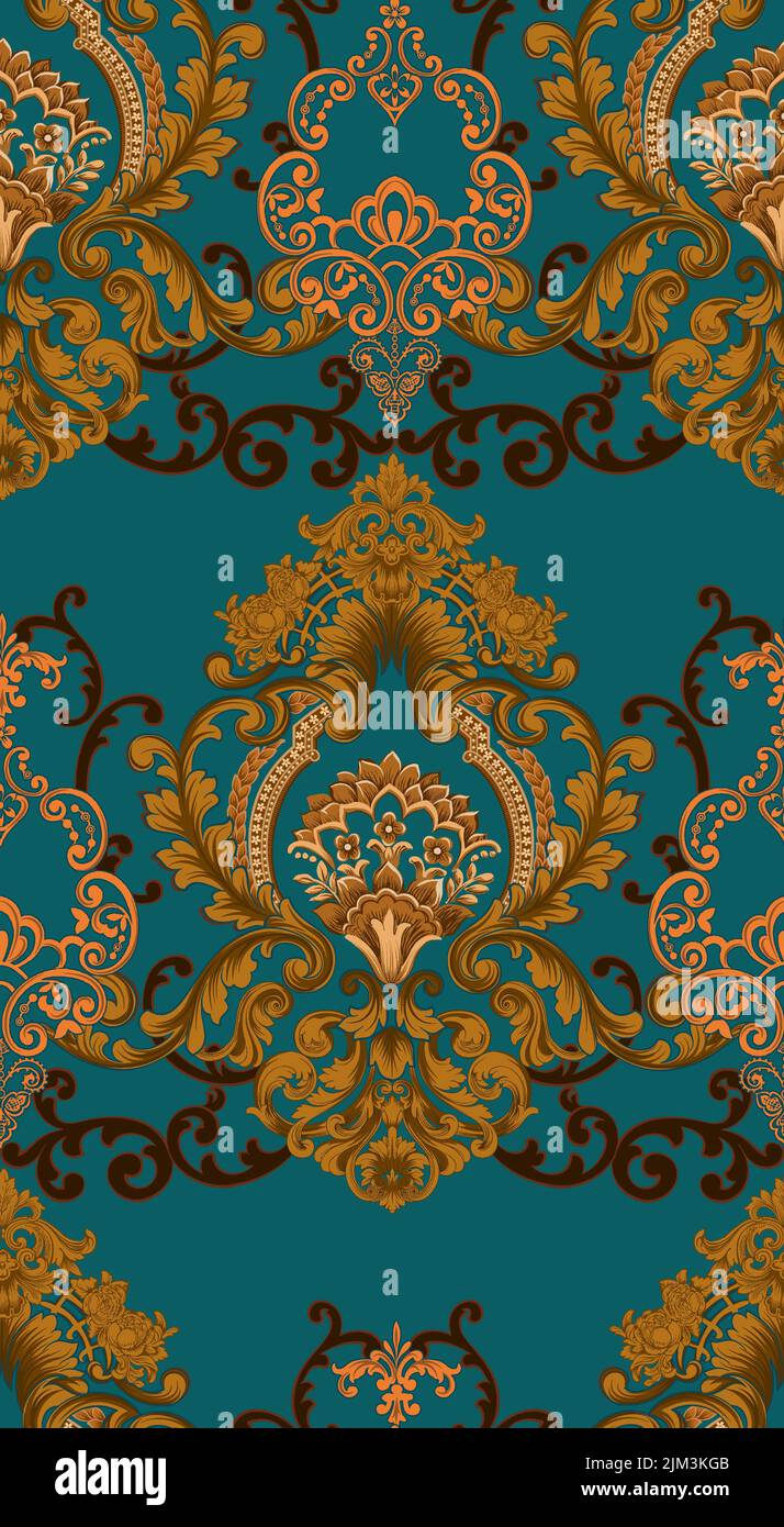 A beautiful seamless pattern in baroque style Stock Photo - Alamy