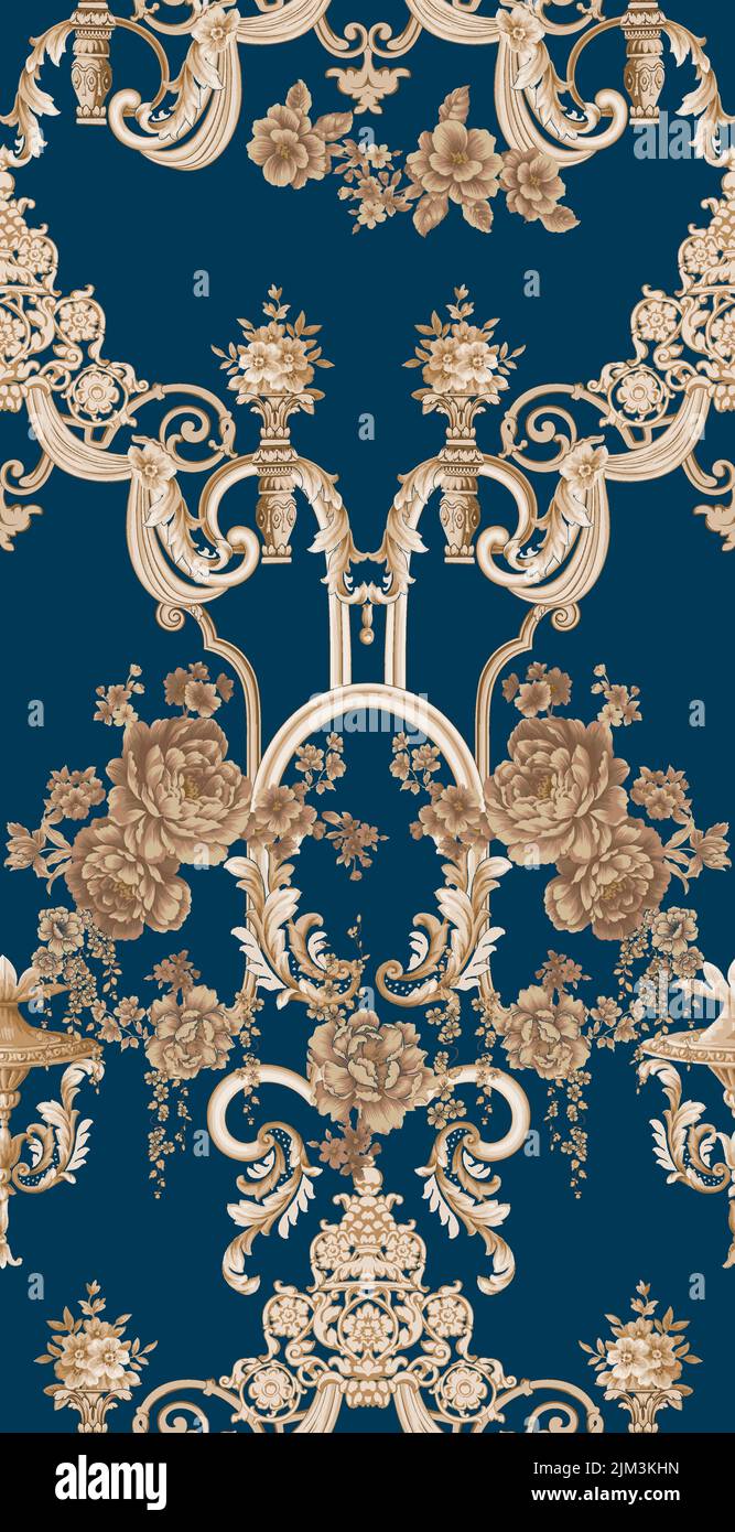A beautiful seamless pattern in baroque style Stock Photo - Alamy