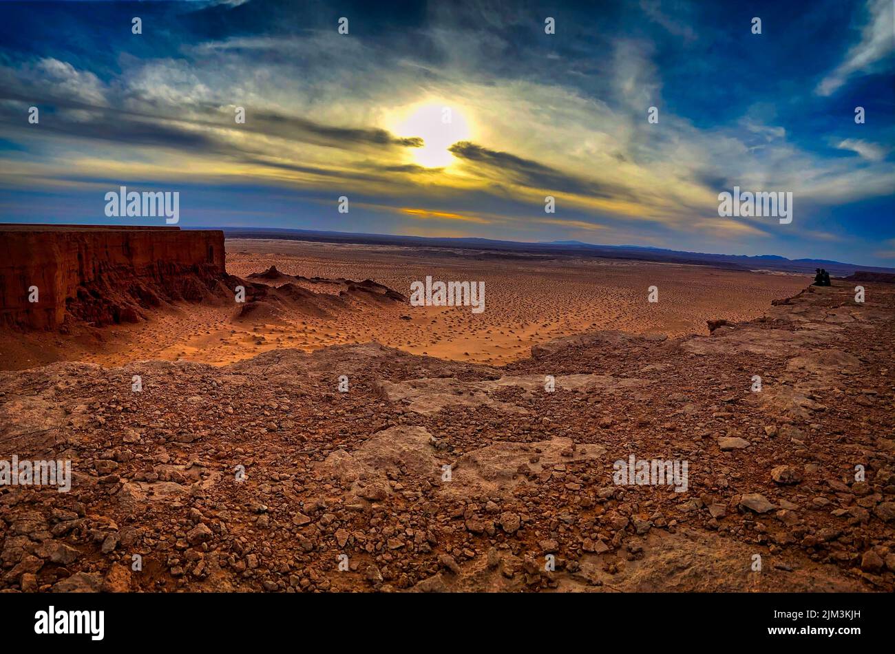 The beautiful sunset over the Brezina in the south of Algeria Stock ...